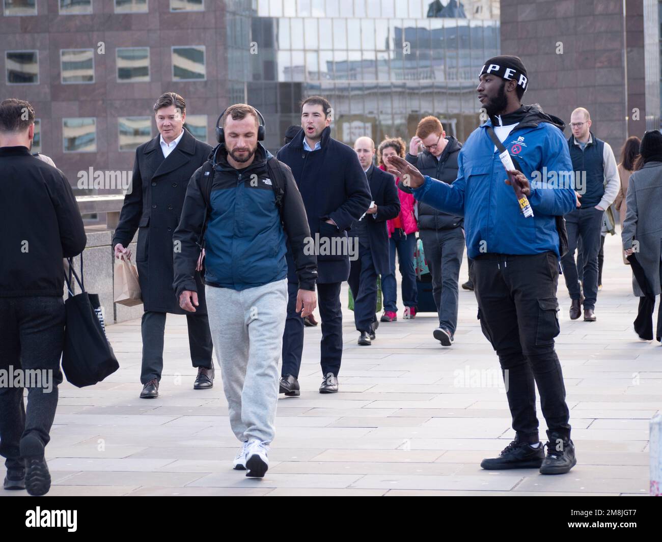 London Bridge in London UK. Face-to-face fundraising, Street ...