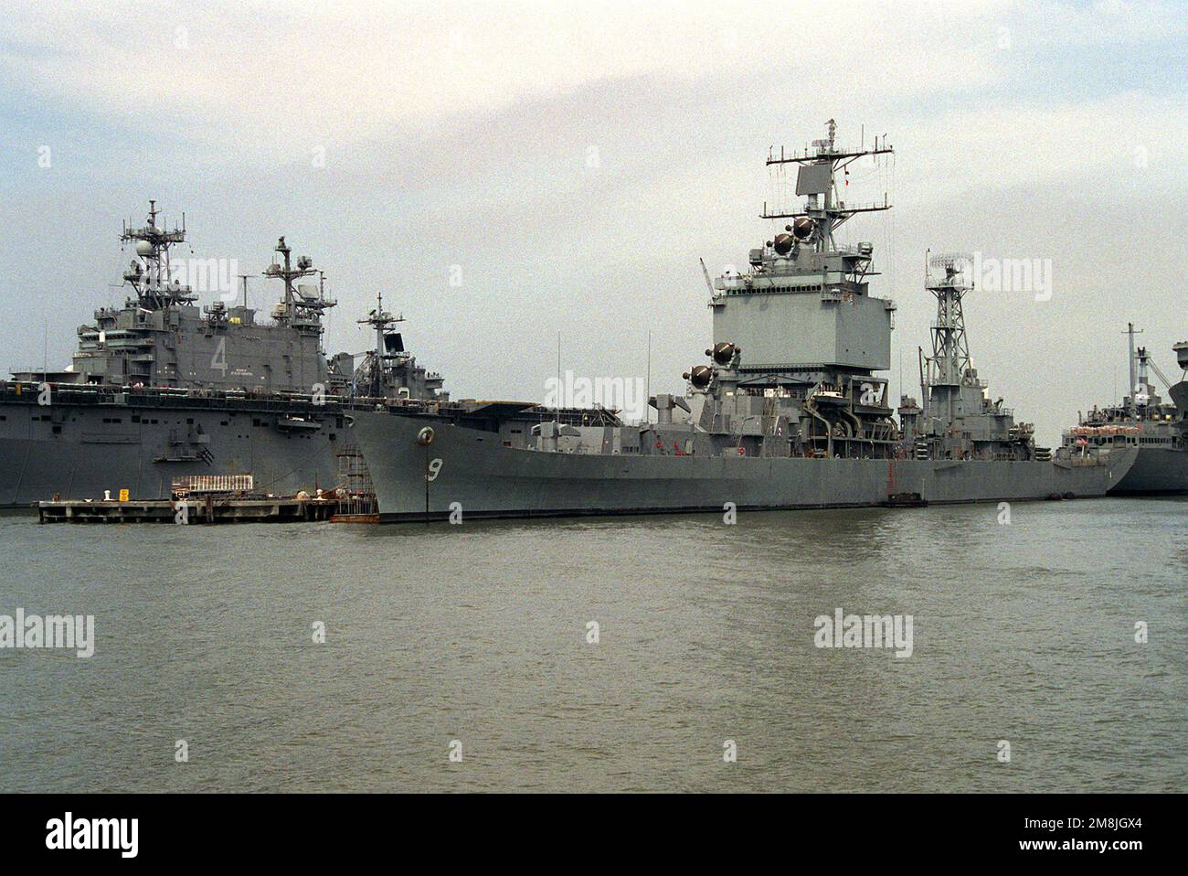 A port bow view of the world's first nuclear-powered warship, the ...