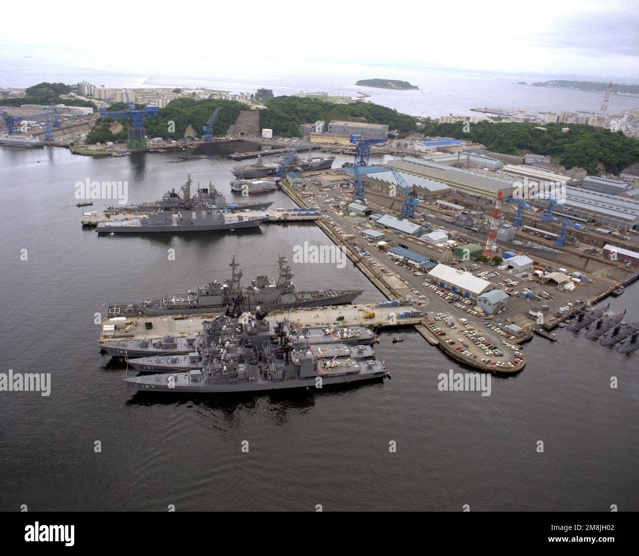 An aerial view of the U.S. Naval Ship Repair Facility at the naval base ...