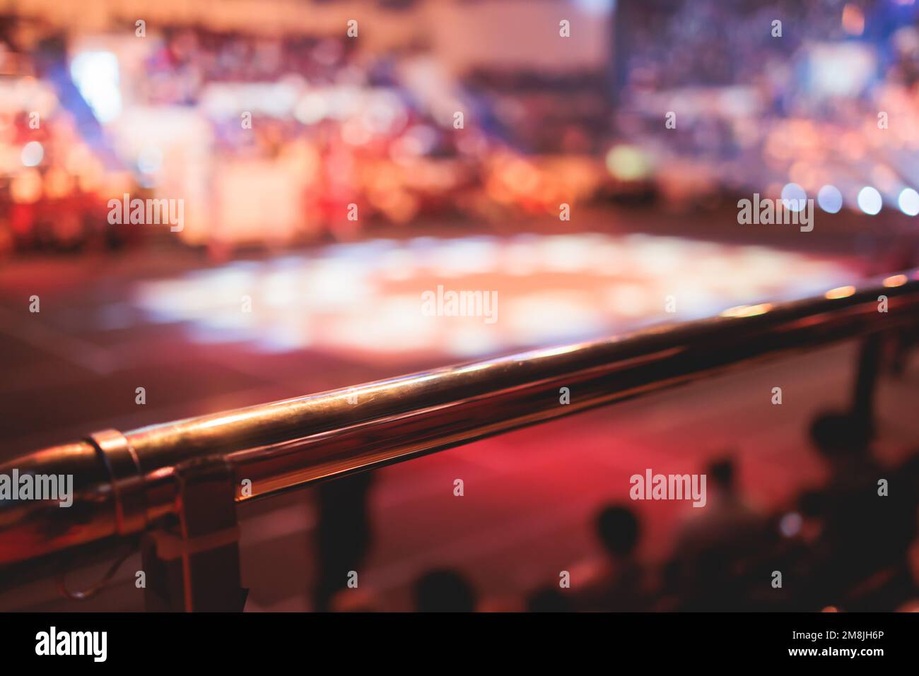 View of a big crowded concert hall arena before the show, venue with ...