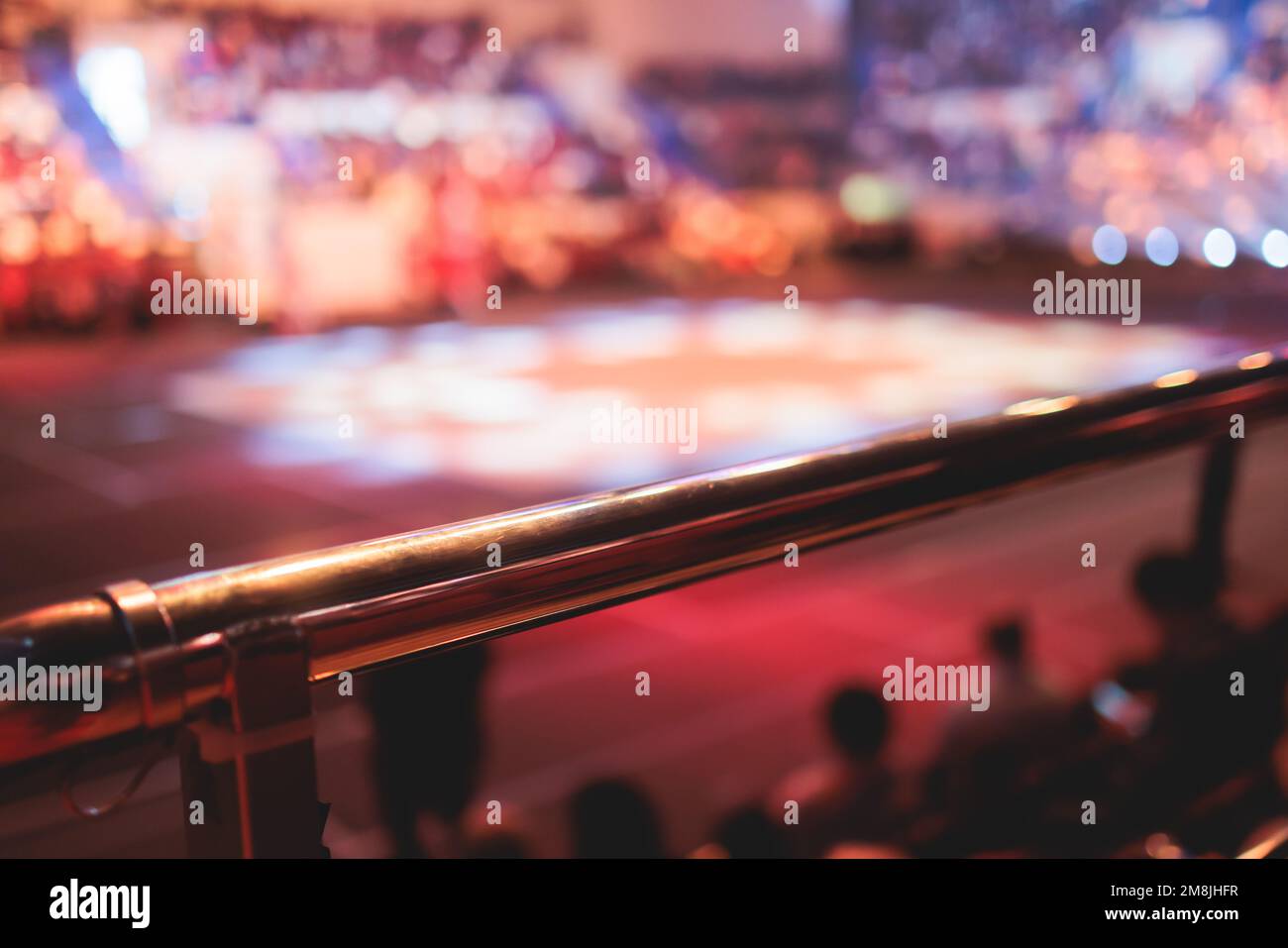 View of a big crowded concert hall arena before the show, venue with ...