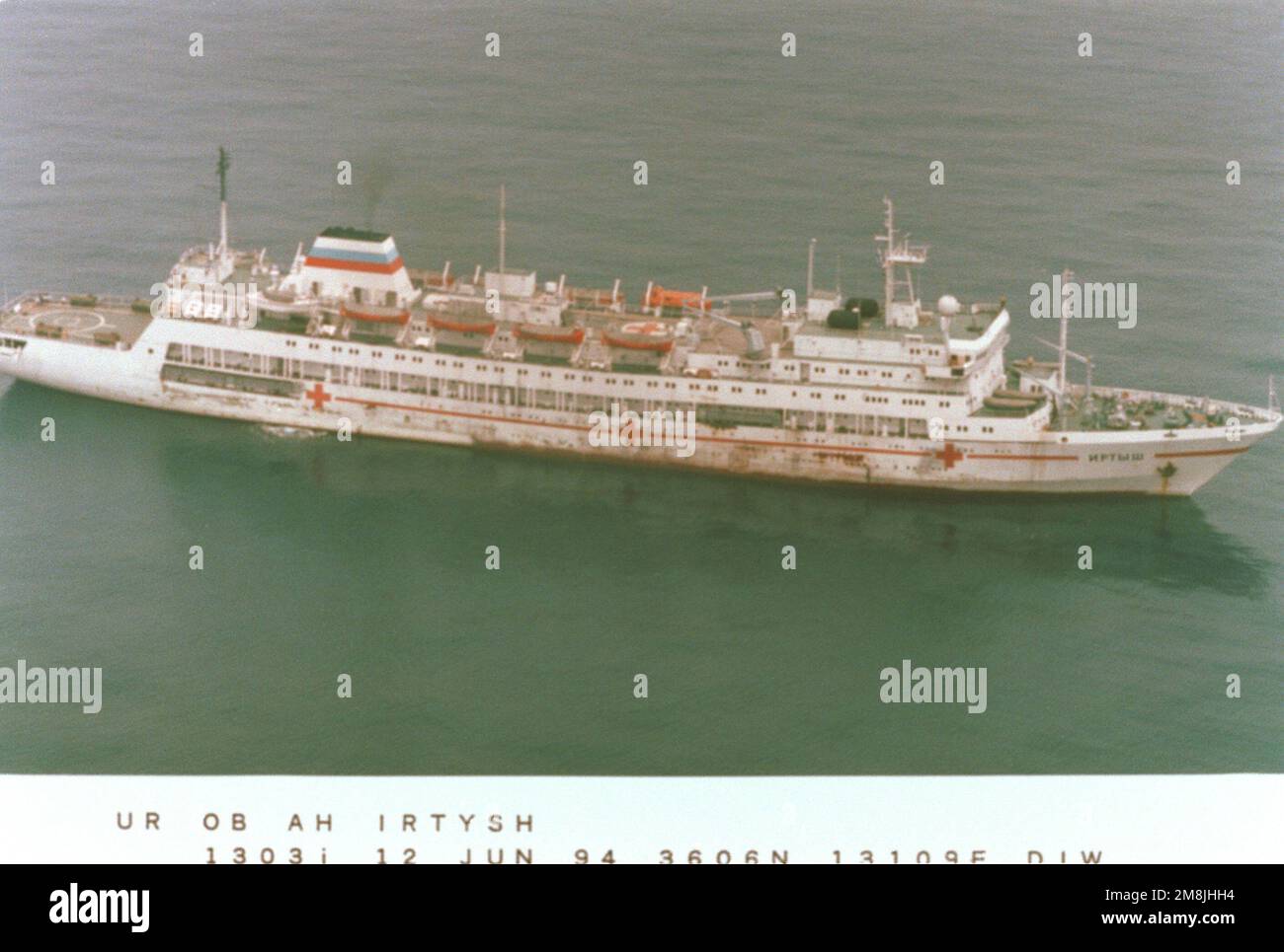An aerial starboard side view of the Russian Pacific Fleet OB class ...