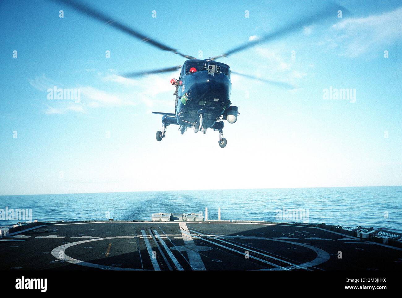 A Danish Westland Lynx Mark 90 naval helicopter is shown as it is about ...
