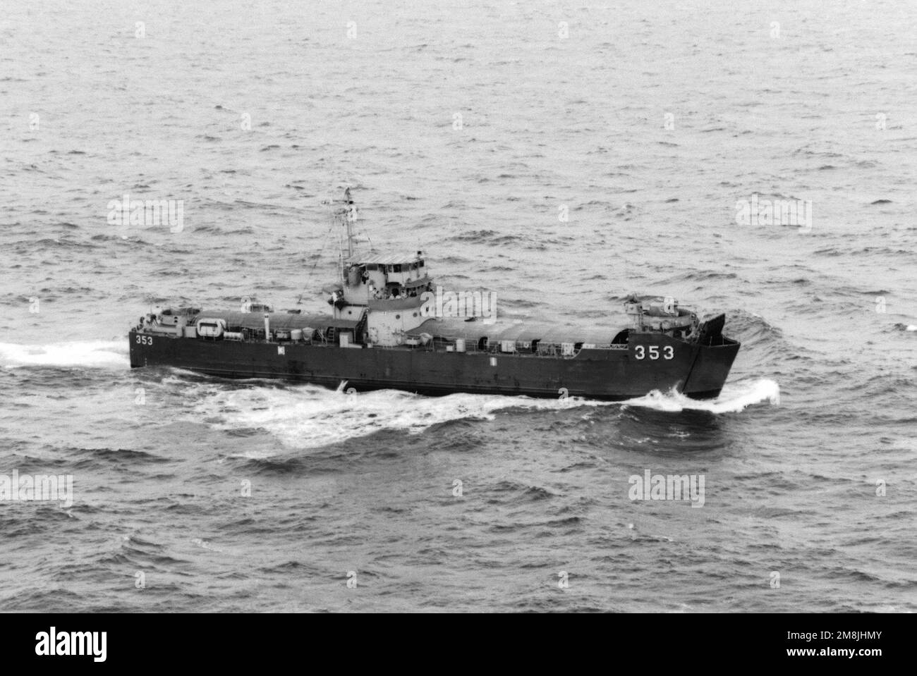 Aerial starboard side view of the Taiwanese medium landing ship MEI ...