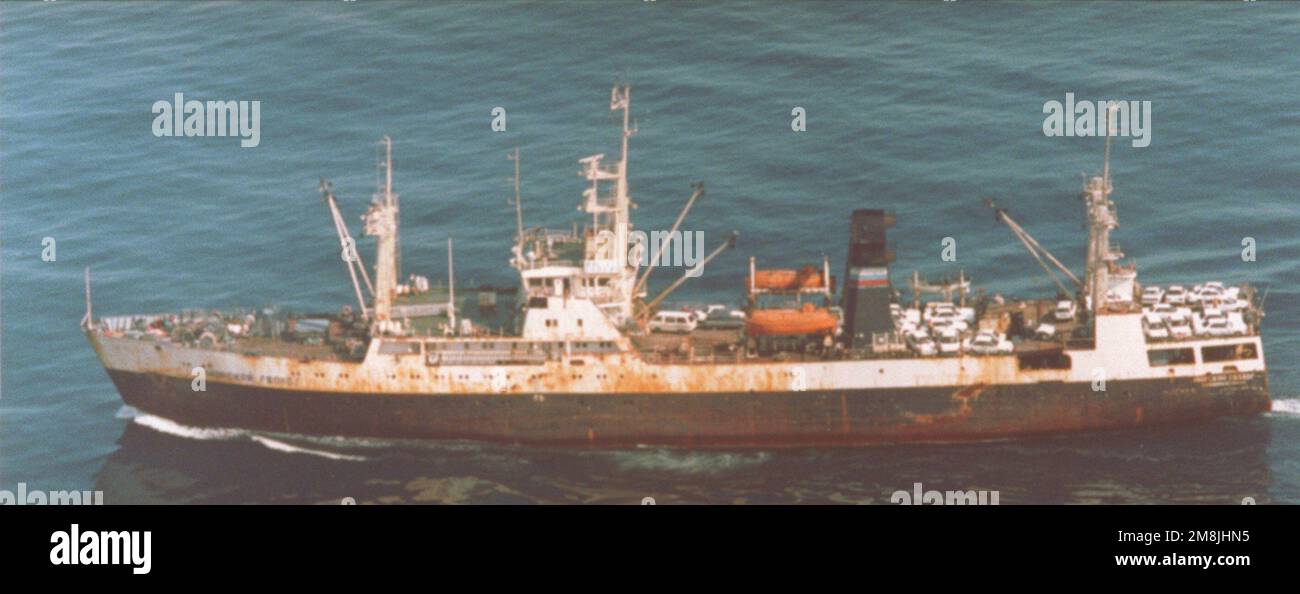 An aerial port side view of the Russian Pulkovskiy Meridian class ...