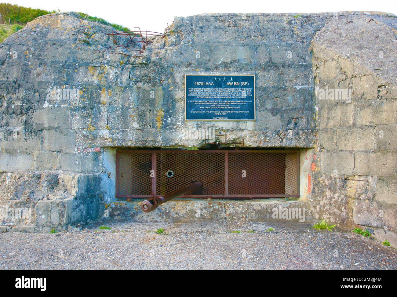 A huge German WW2 gun emplacement at Omaha beach, Normandy, France ...