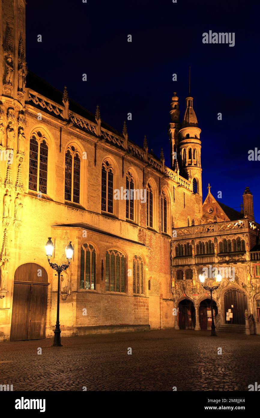 Exterior details on the Basilica of the Holy Blood church, Burg Square ...