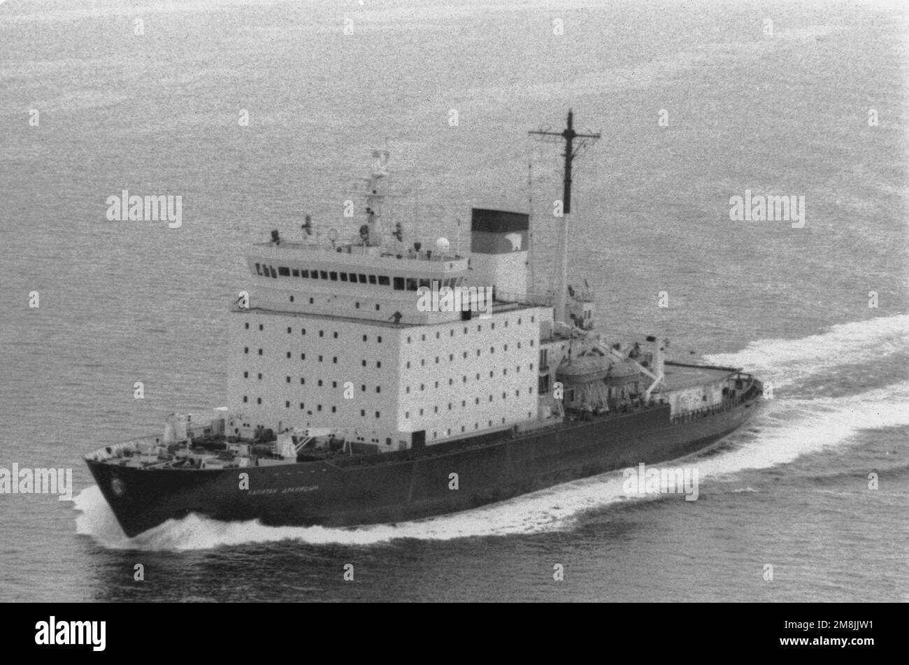 Aerial port bow view of the Russian commercial icebreaker Kapitan ...