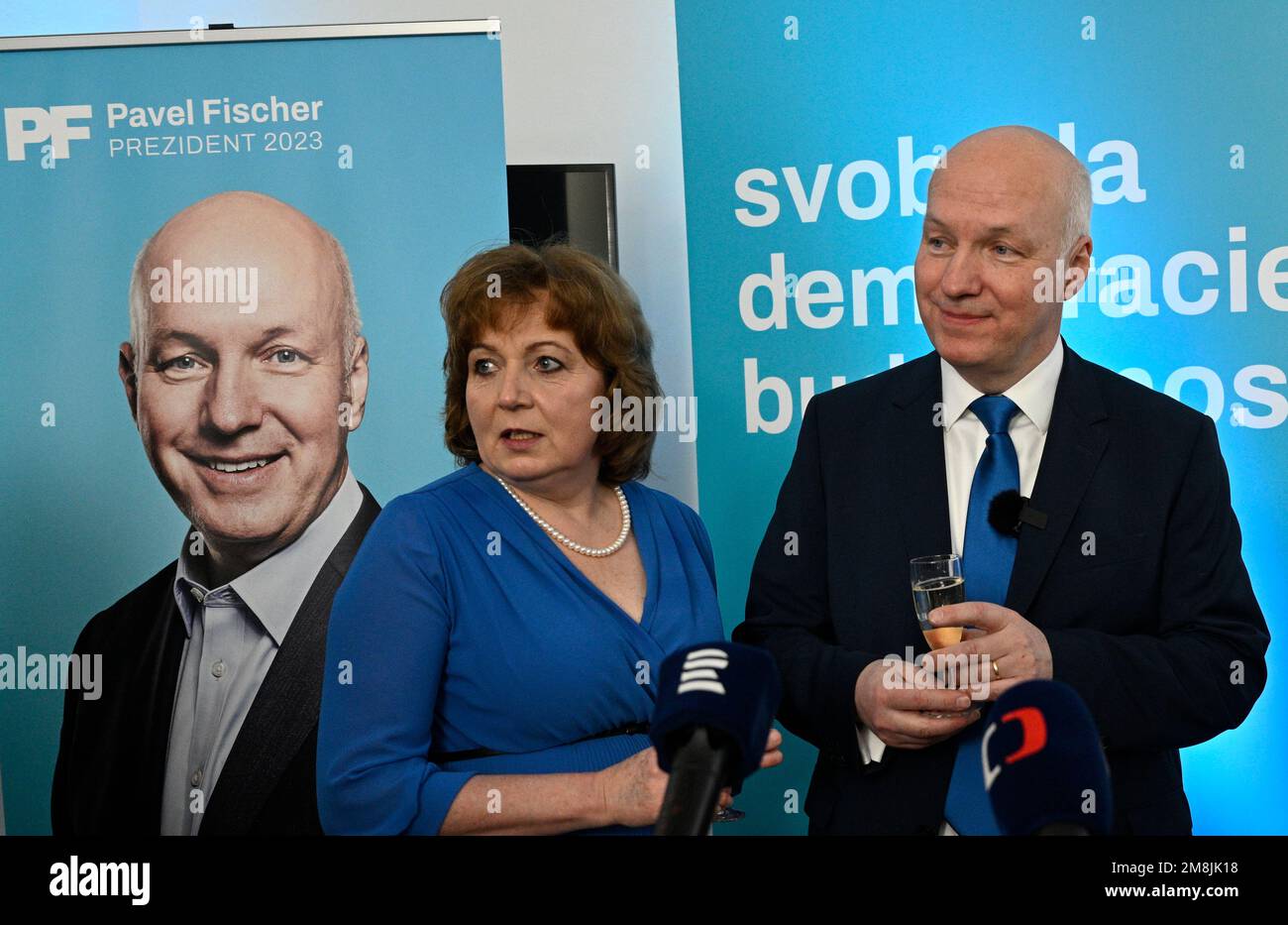 Prague, Czech Republic. 14th Jan, 2023. Presidential candidate Pavel ...