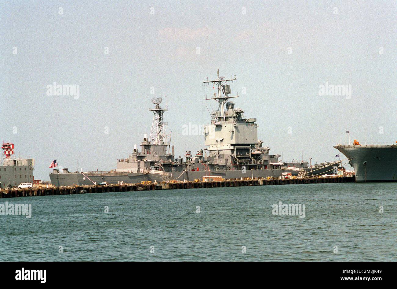 A starboard quarter view of the world's first nuclear-powered surface ...