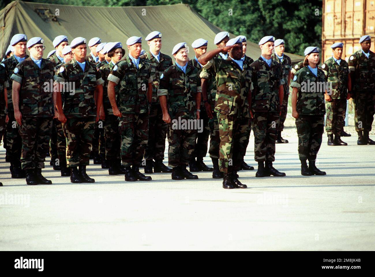 COL. Johnson salutes as the Adjutant forms the parade during the Joint ...