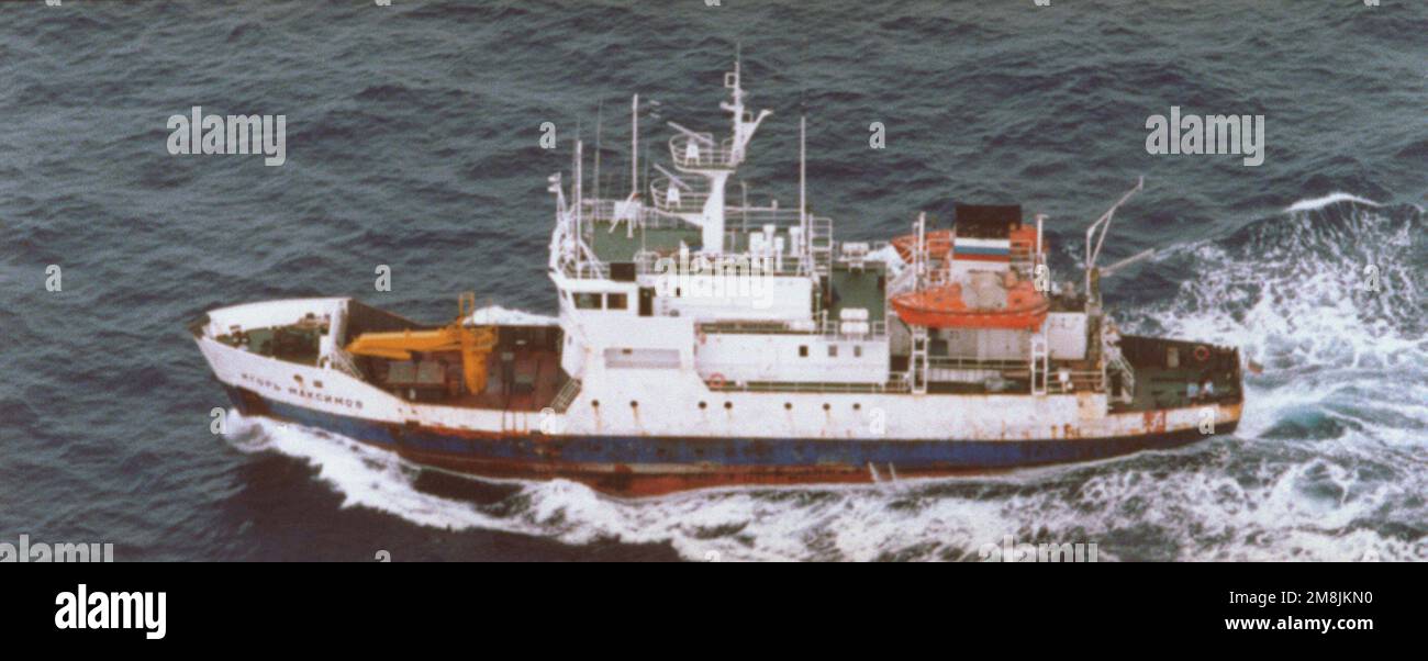 An aerial port side view of the Russian Vice Admiral. Popov class small ...