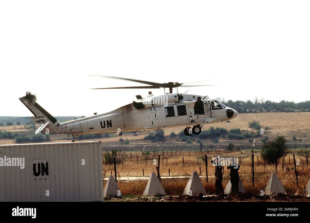US Secretary of Defense William J. Perry departs from Camp Able Sentry ...
