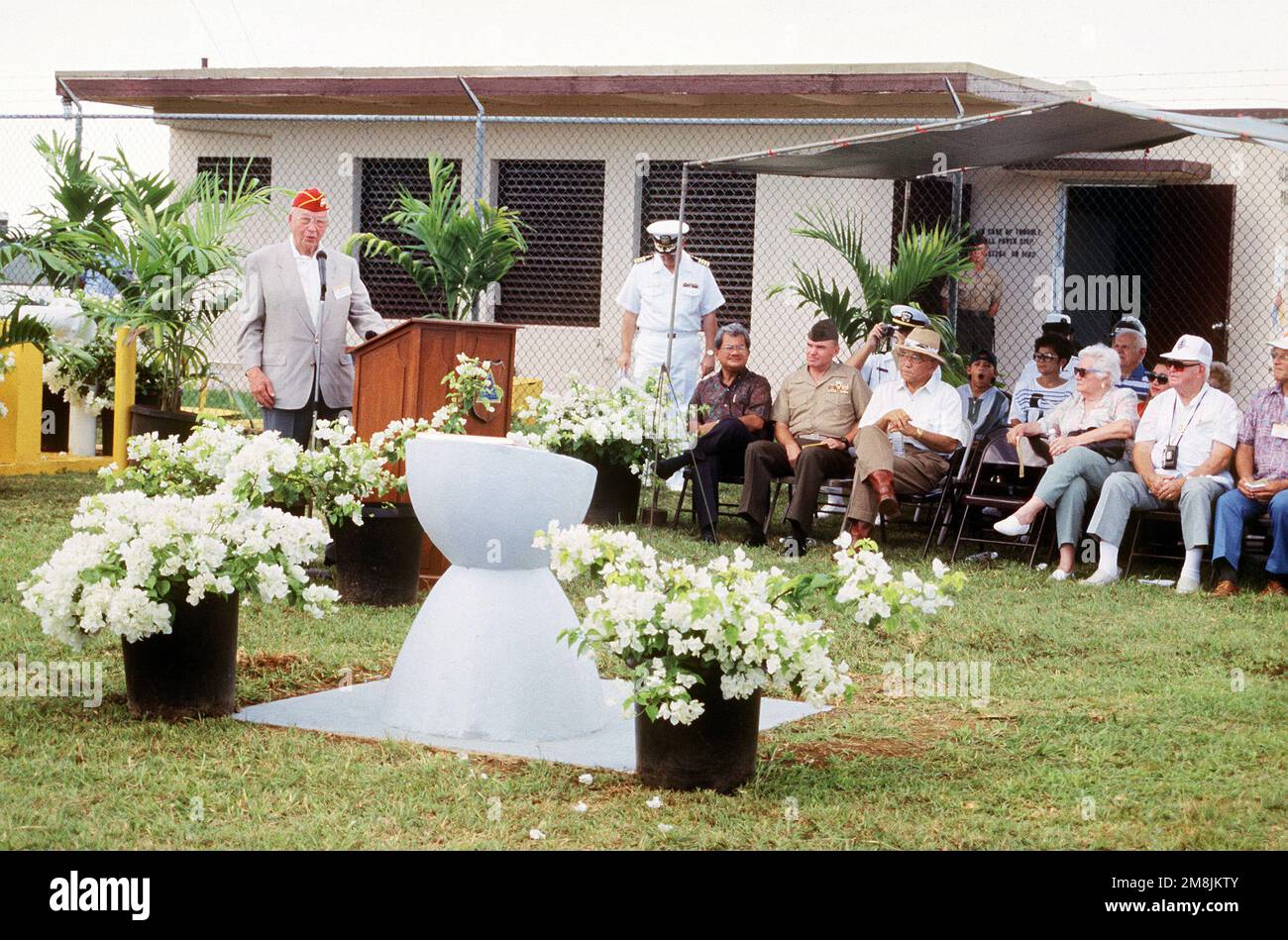 Retired MAJ. GEN. Walter Churchill (Fifth Marine Field Depot) addresses ...