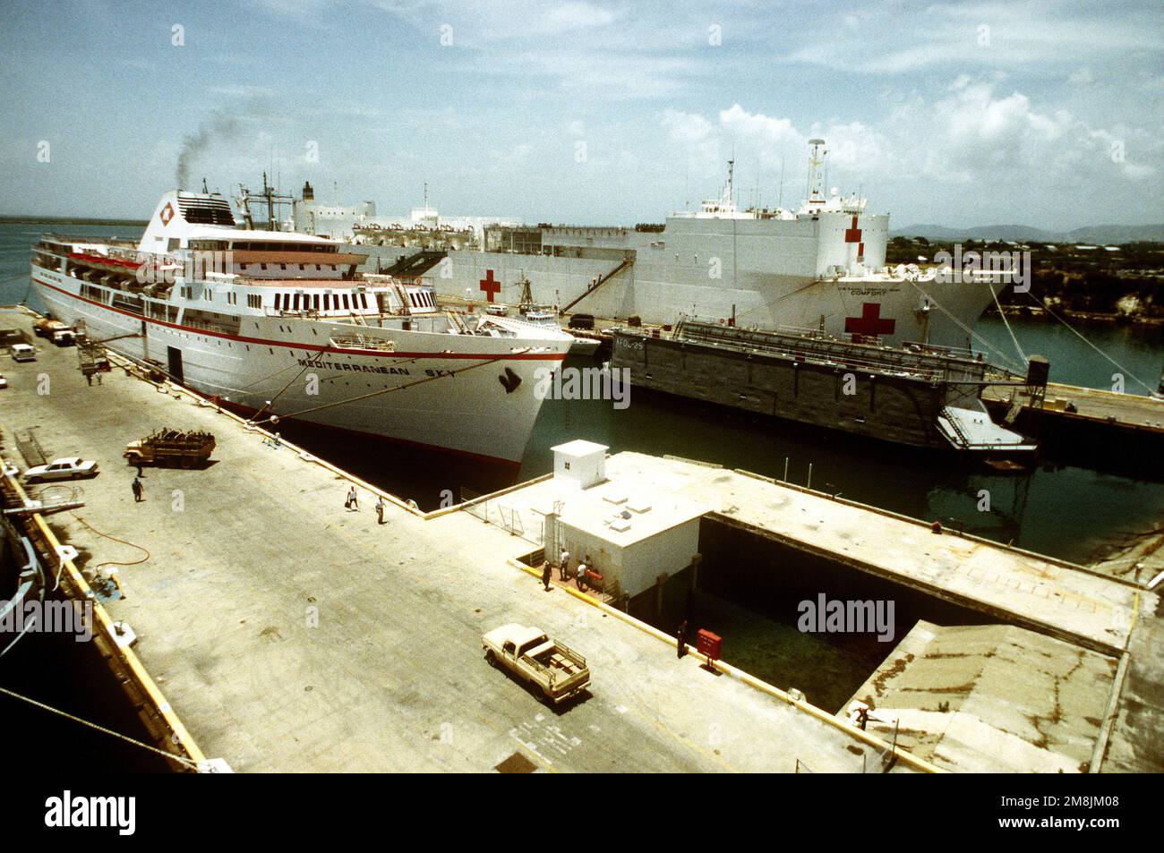 A starboard bow view of the Military Sealift Command chartered vessel S ...