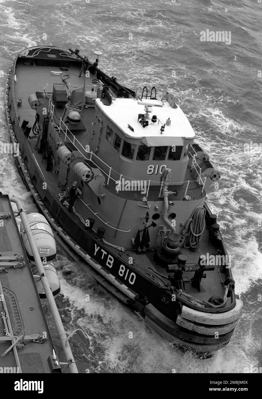 A starboard quarter view of the large harbor tug ANOKA (YTB-810 ...