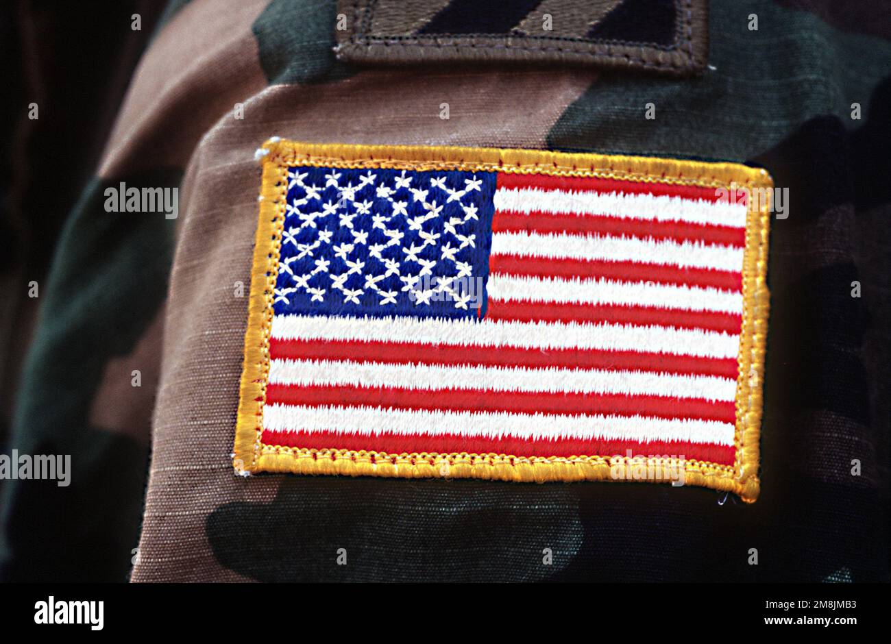 Close up of US Flag on scouts uniform. Subject Operation/Series ...