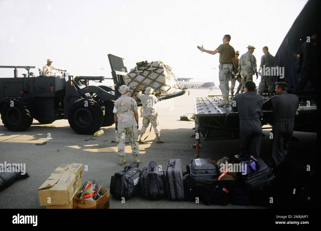 Pallets of Tactical Airlift Control Element (TALCE) equipment from the ...