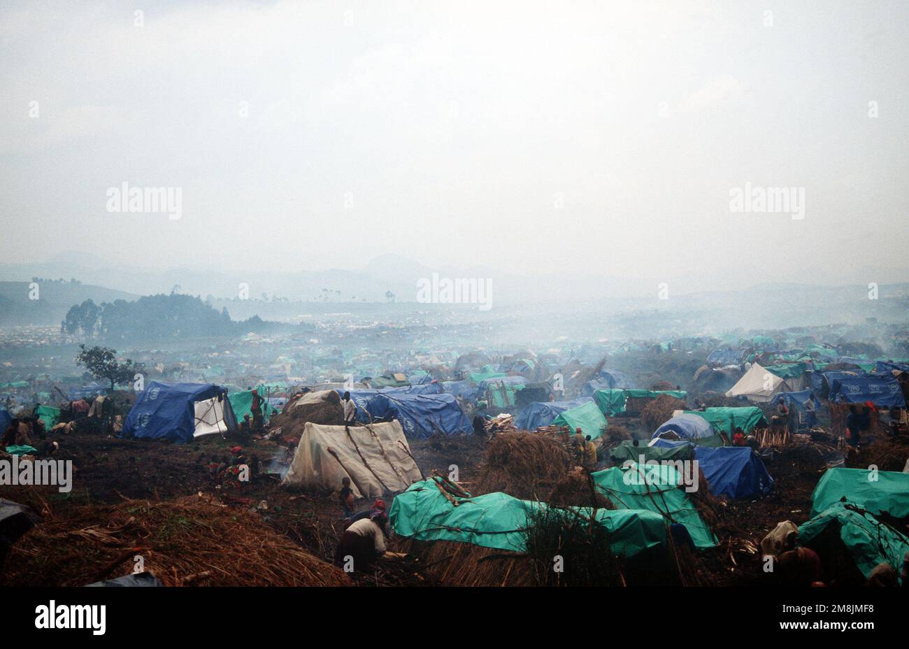 A view of the Kibumba refugee camp. An estimated 1.2 million Rwandan ...