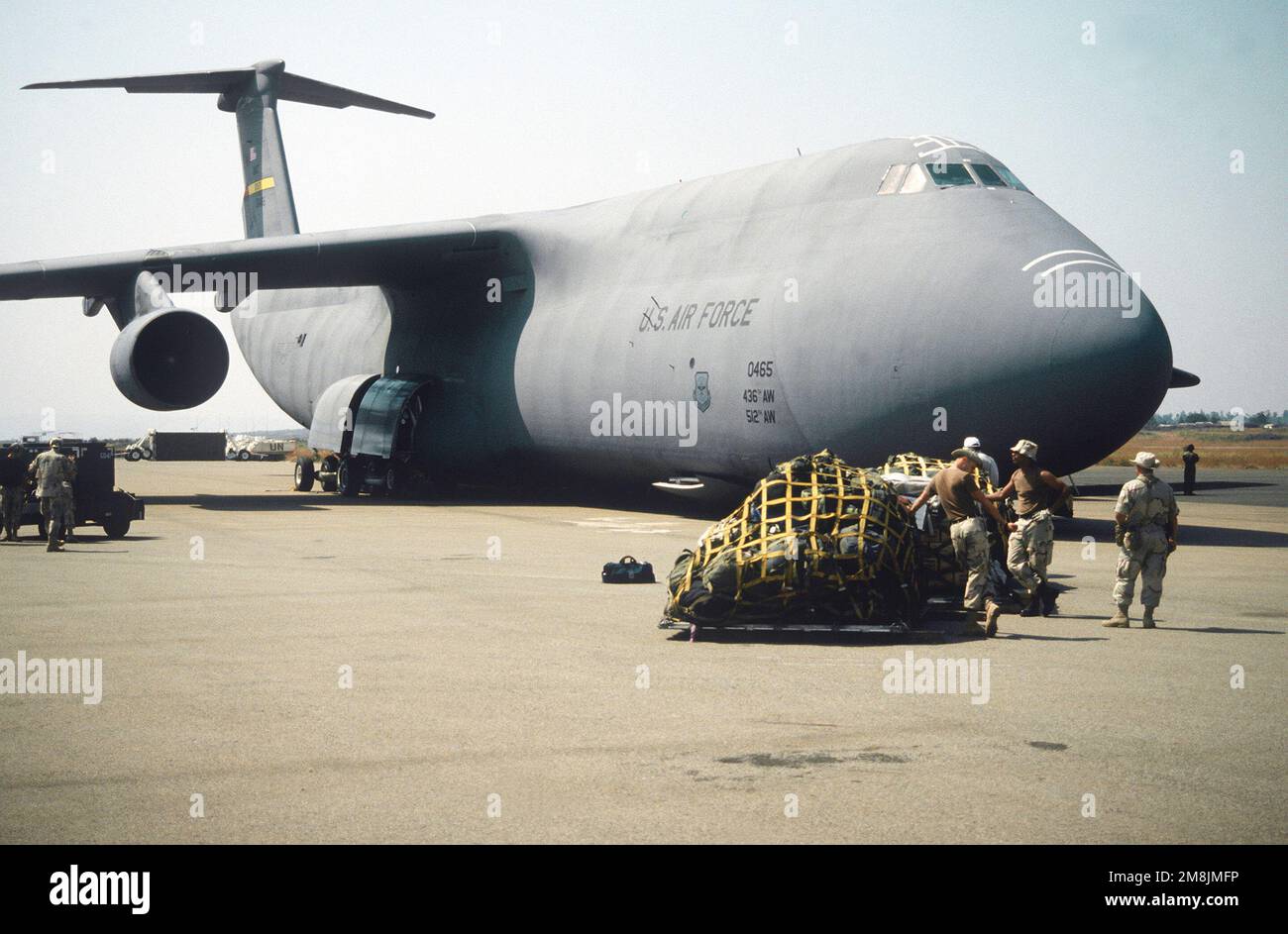 Pallets of Tactical Airlift Control Element (TALCE) equipment on the ...