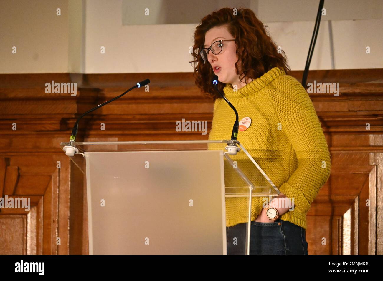 London, UK. 14 January 2023. Speaker Emma Runswick is a Deputy chair of ...