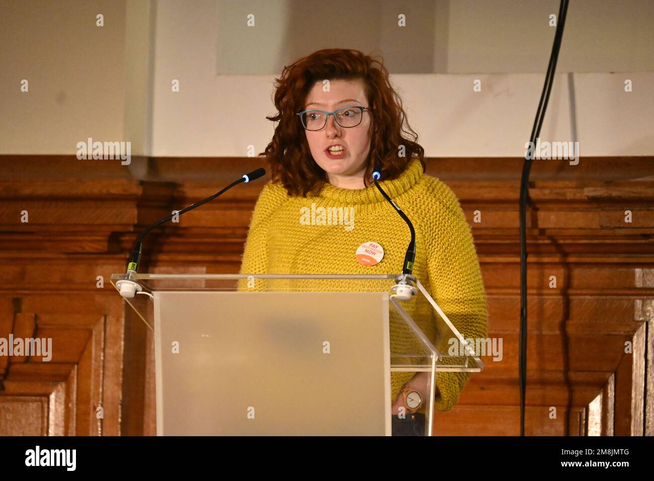 London, UK. 14 January 2023. Speaker Emma Runswick is a Deputy chair of ...
