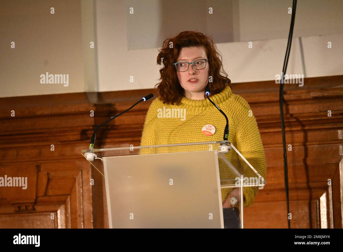 London, UK. 14 January 2023. Speaker Emma Runswick is a Deputy chair of ...
