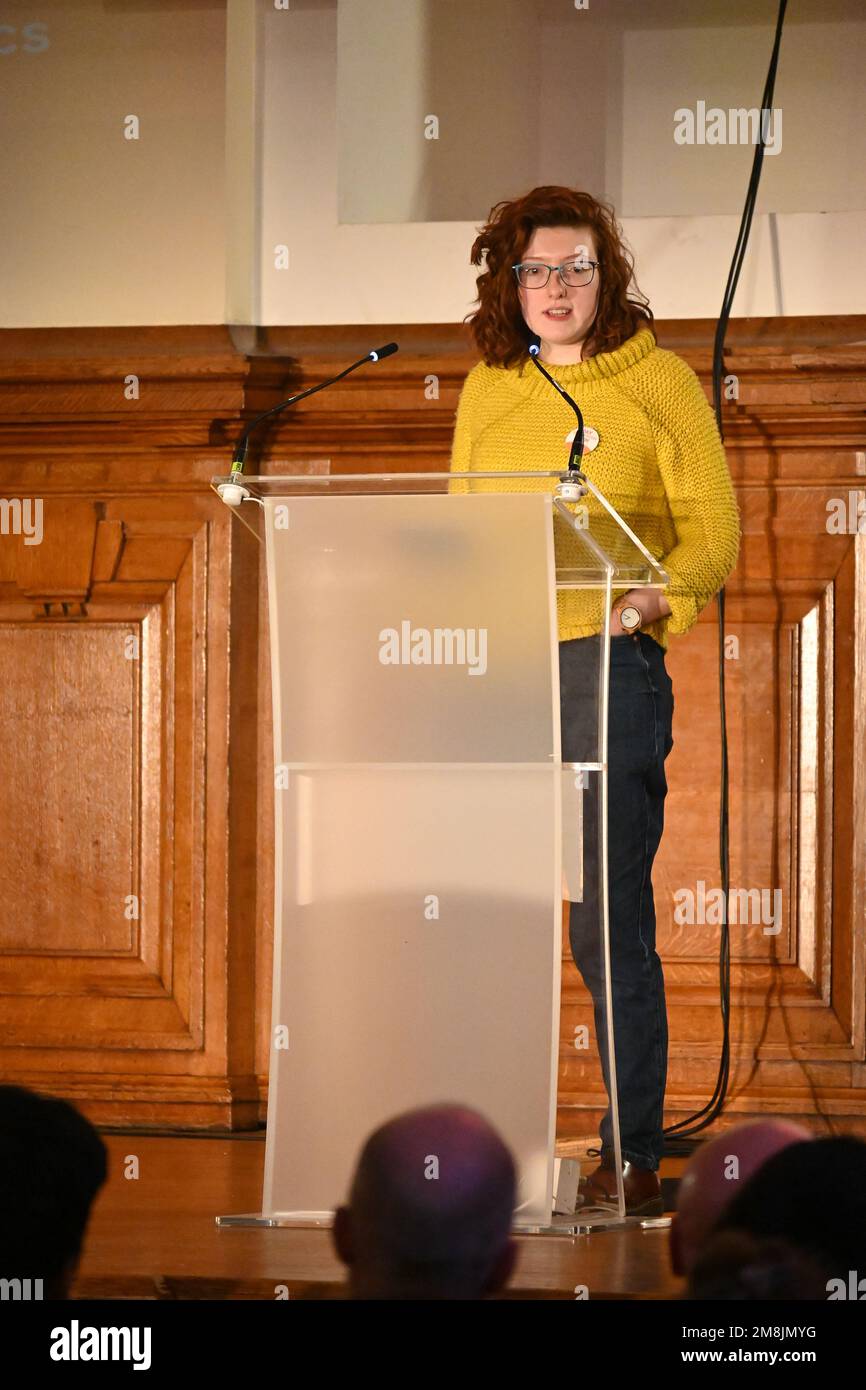 London, UK. 14 January 2023. Speaker Emma Runswick is a Deputy chair of ...