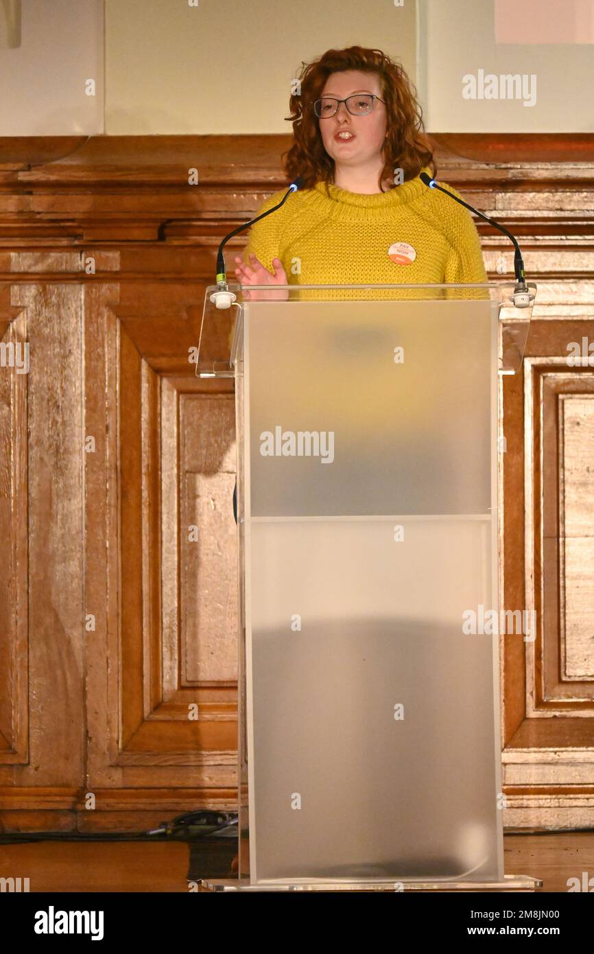 London, UK. 14 January 2023. Speaker Emma Runswick is a Deputy chair of ...