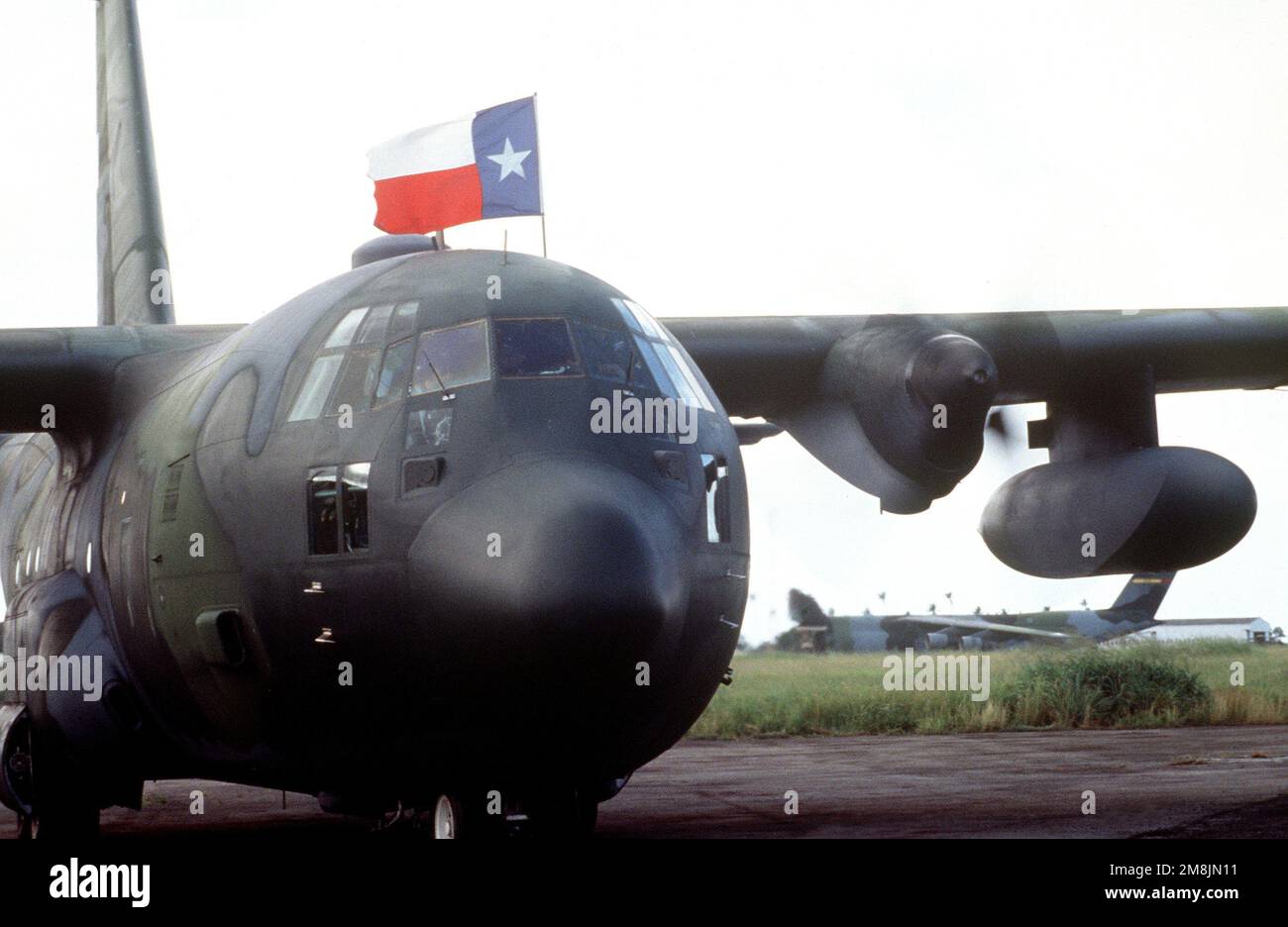 A C-130 from the 136th Air Wing, Dallas Naval Air Station, displays the ...