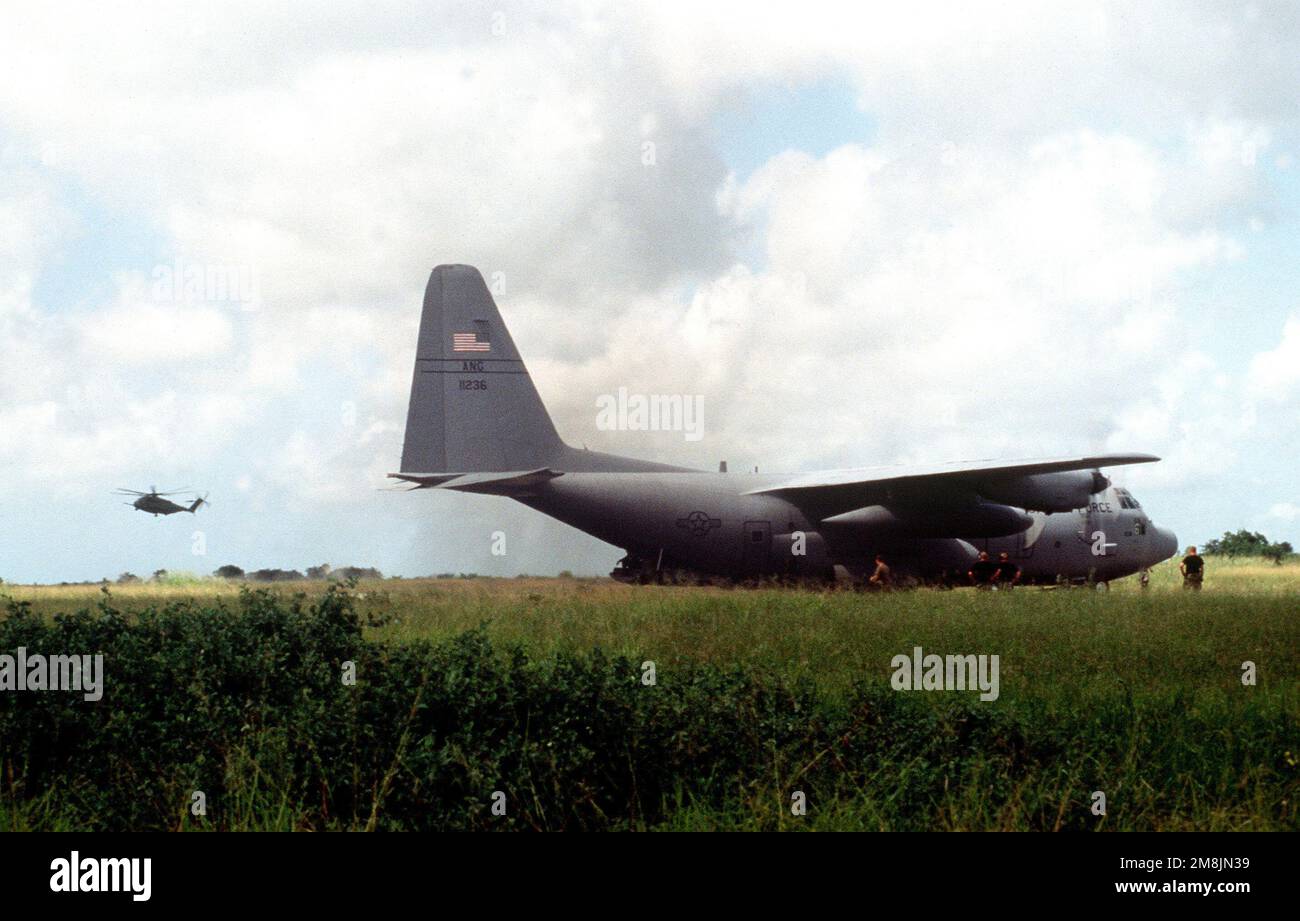 A right side view of a C-130 from the 136th Air Wing, Dallas Naval Air ...