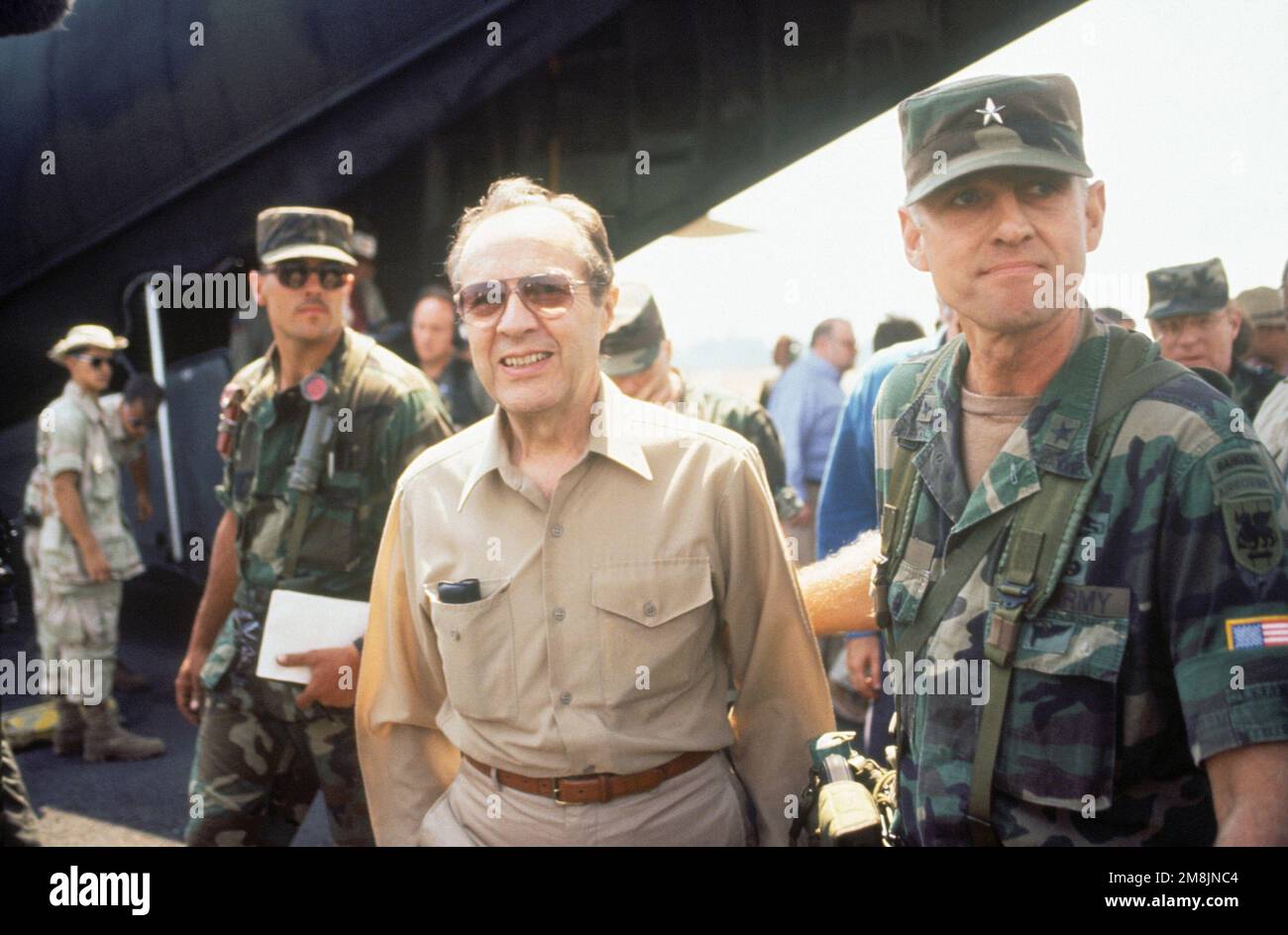 Secretary of Defense William Perry and Brig. GEN. Jack Nix, JTF forward ...