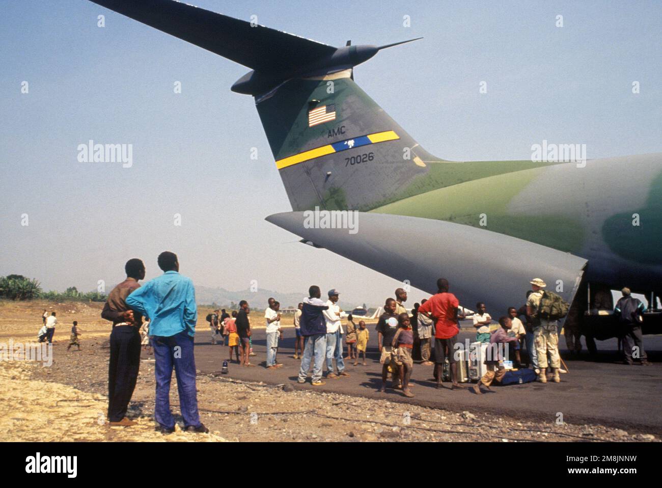 A C-141 Starlifter cargo aircraft from the 452nd Avionics Maintenance ...