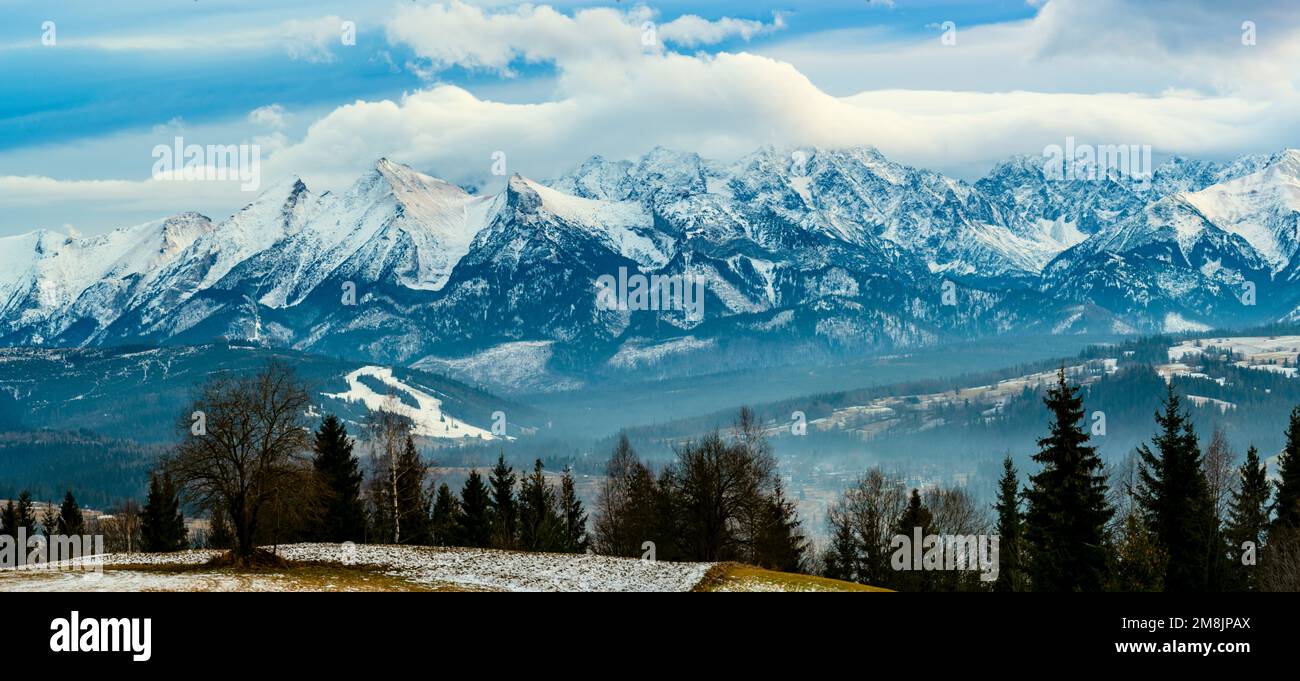 Tatra Mountains winter with blue sky Stock Photo - Alamy