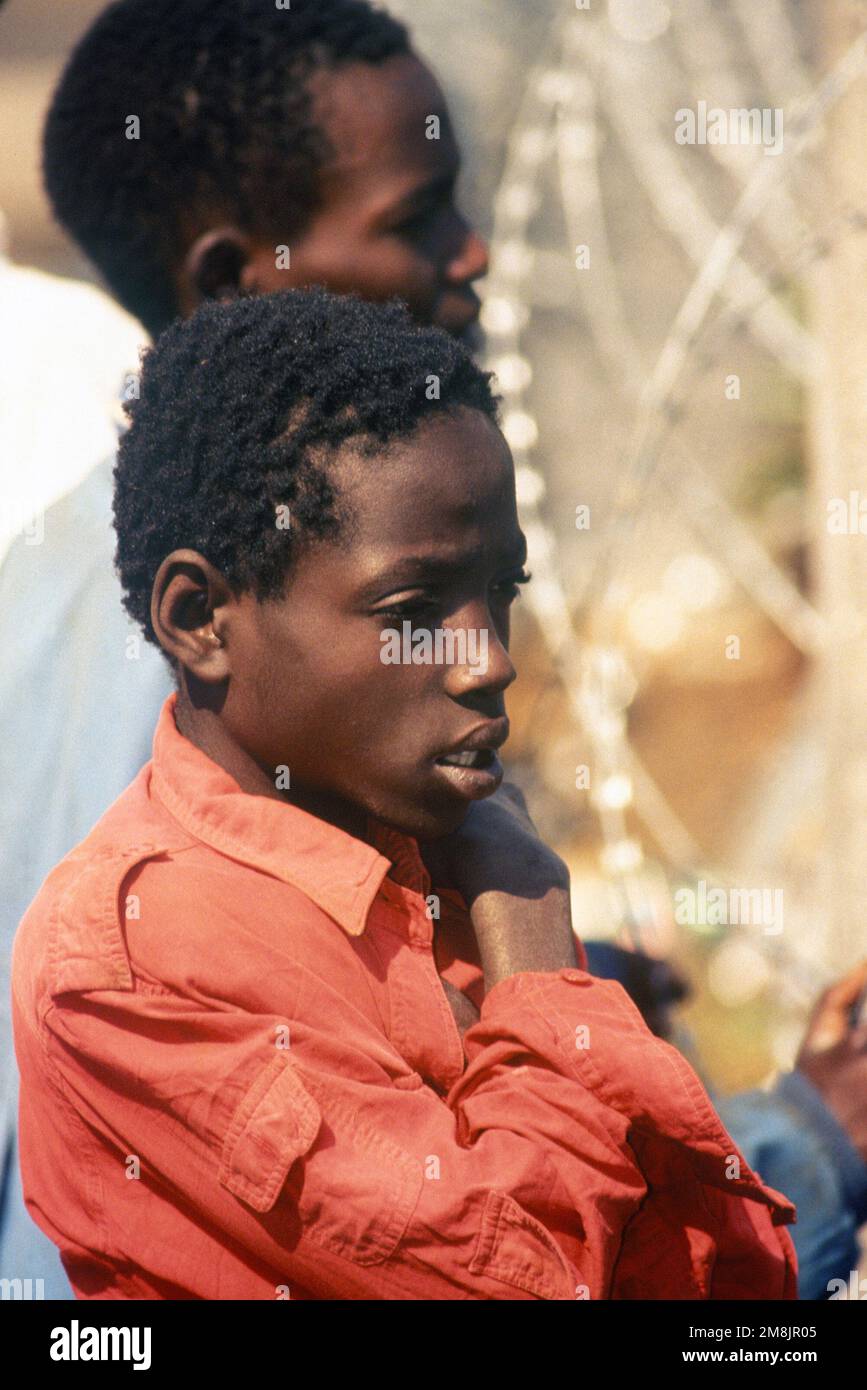 Close-up of Rwandan children. Rwandan refugees entered Goma after a ...