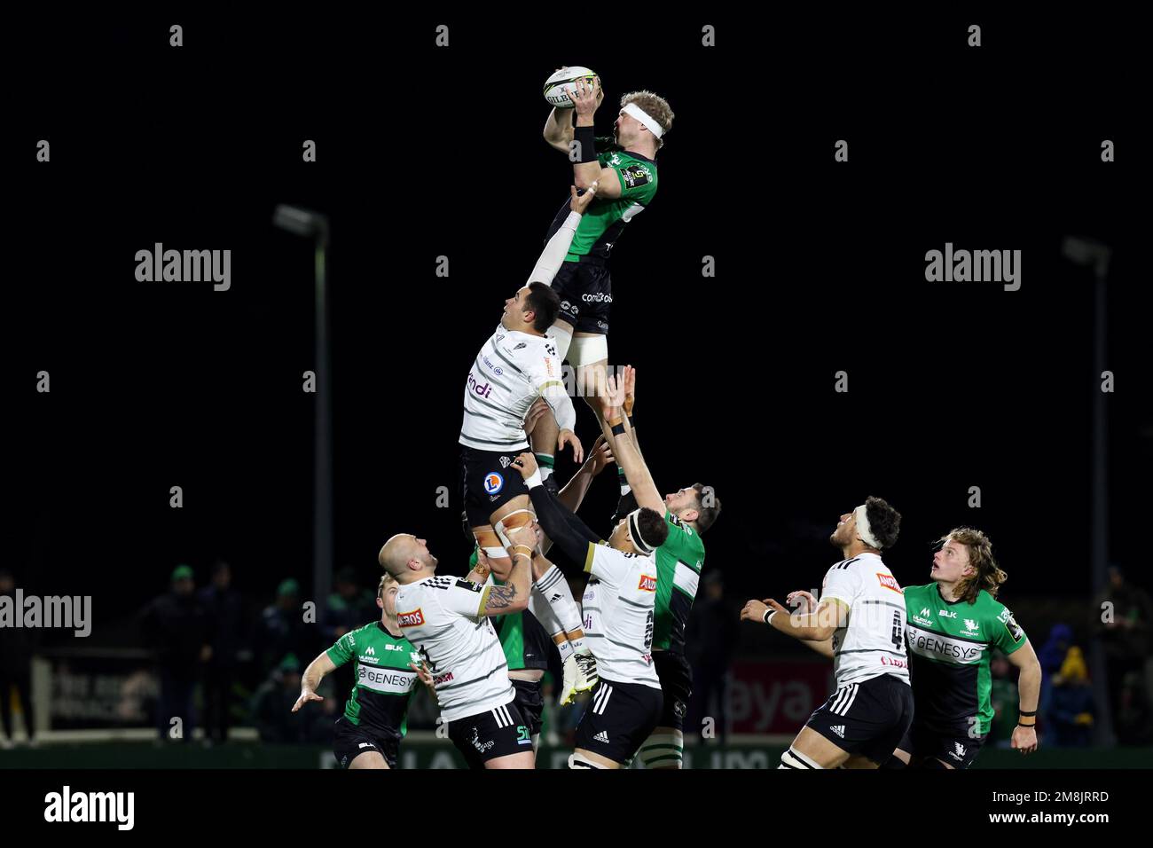 Connacht's Niall Murray wins the line out during the EPCR Challenge Cup ...