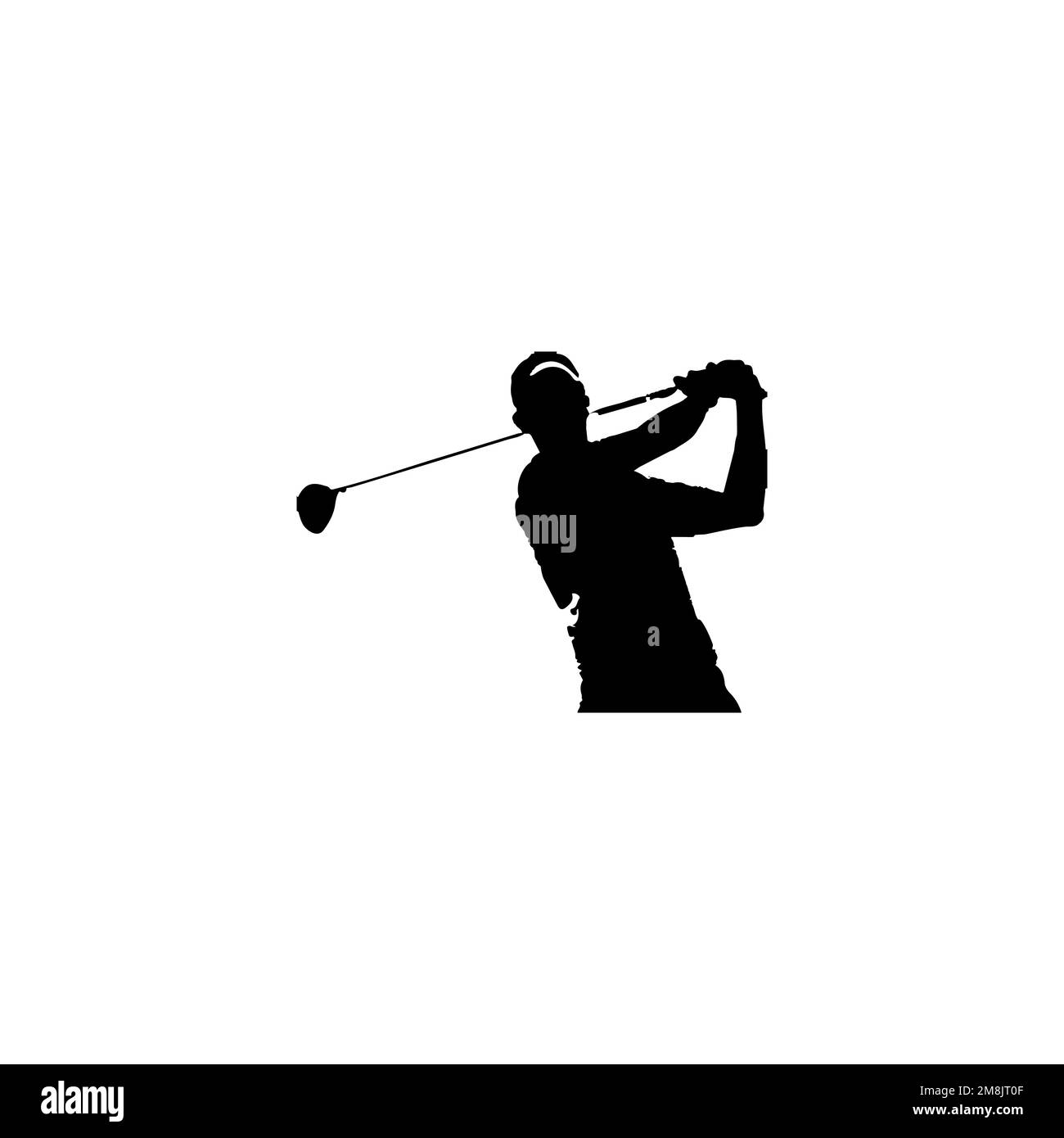 Golf player icon. Simple style golf tournament poster background symbol. Golf player brand logo ...