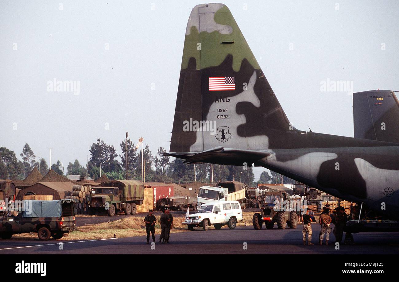 Relief supplies and equipment destined for Rwandan refugee camps are ...