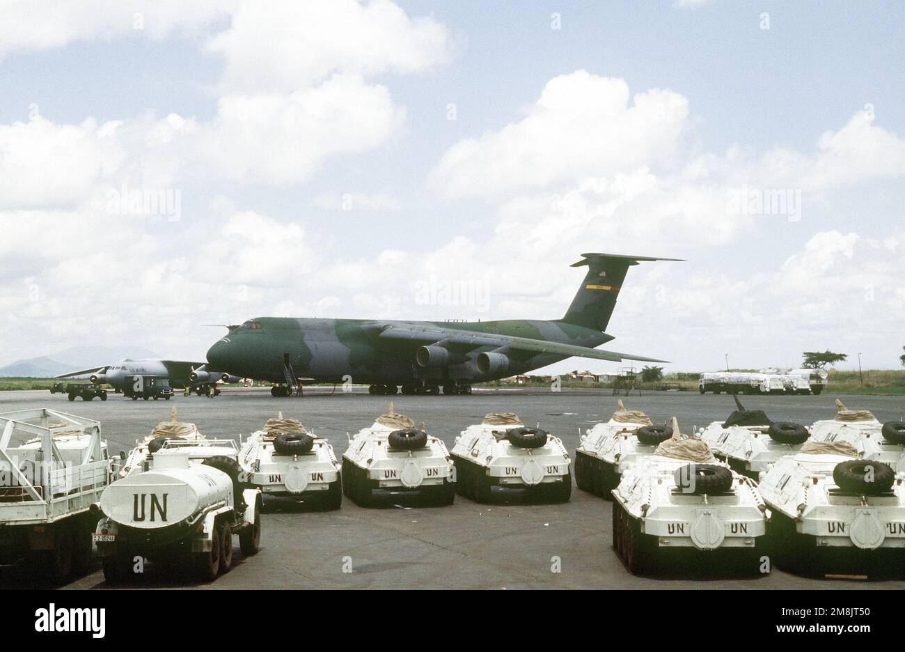United Nations Light Armored Vehicles on the ramp at Addis Ababa ...