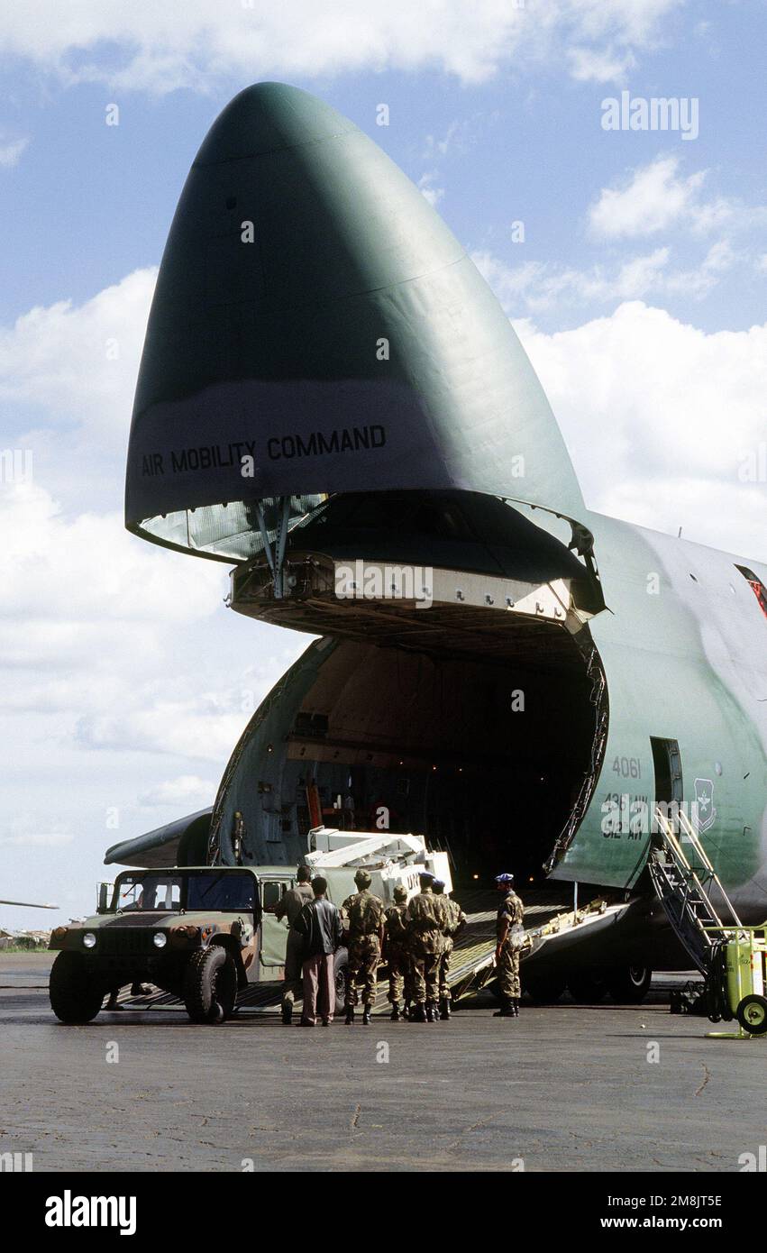 An Air Force High-Mobility Multipurpose Wheeled Vehicle (HMMWV) is used ...