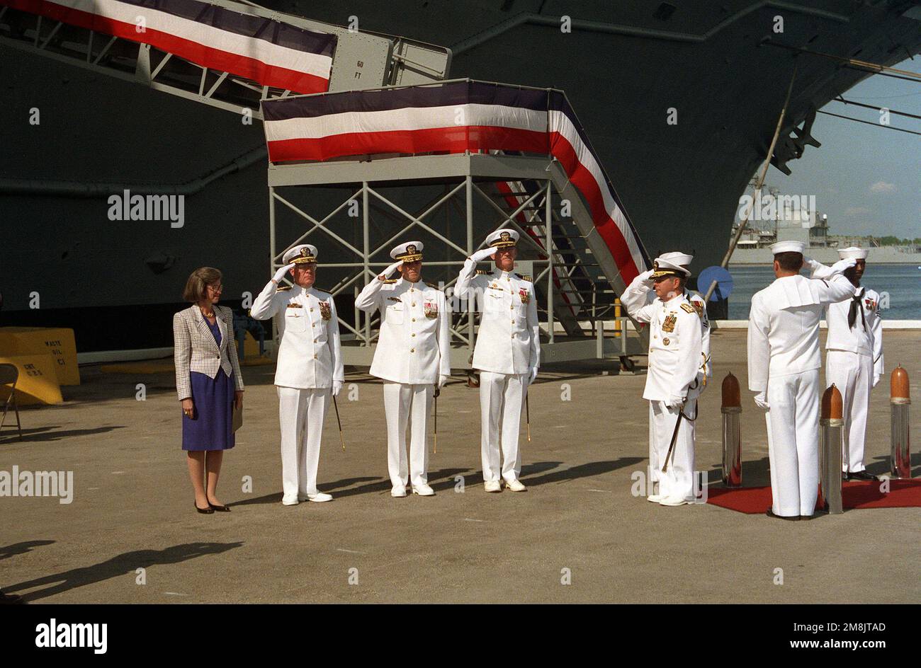 Admiral Jeremy M. Boorda, CHIEF of Naval Operations, salutes upon ...