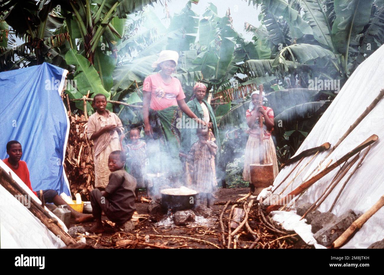 A view of a refugee family in the camp near Goma. Subject Operation ...