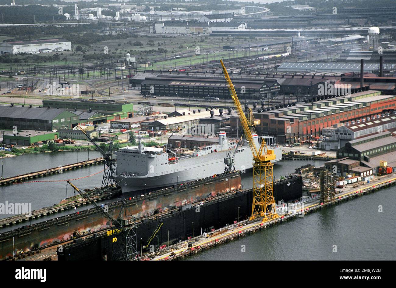 An aerial port bow view of the vehicle transport ship CAPE WRAFT (T-AKR ...