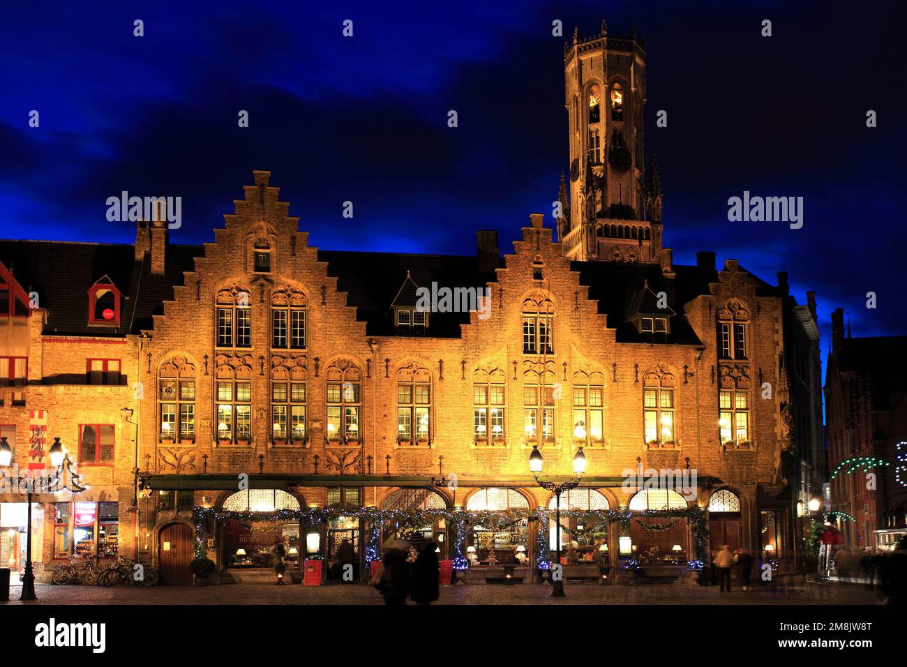 Christmas decorations on buildings around the Burg square and the ...