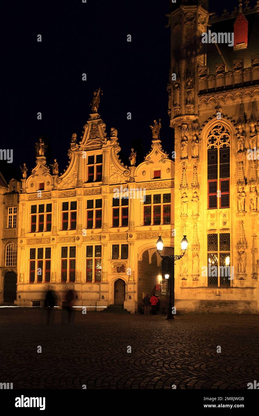 The City Hall exterior, Burg Square, Bruges City, West Flanders ...