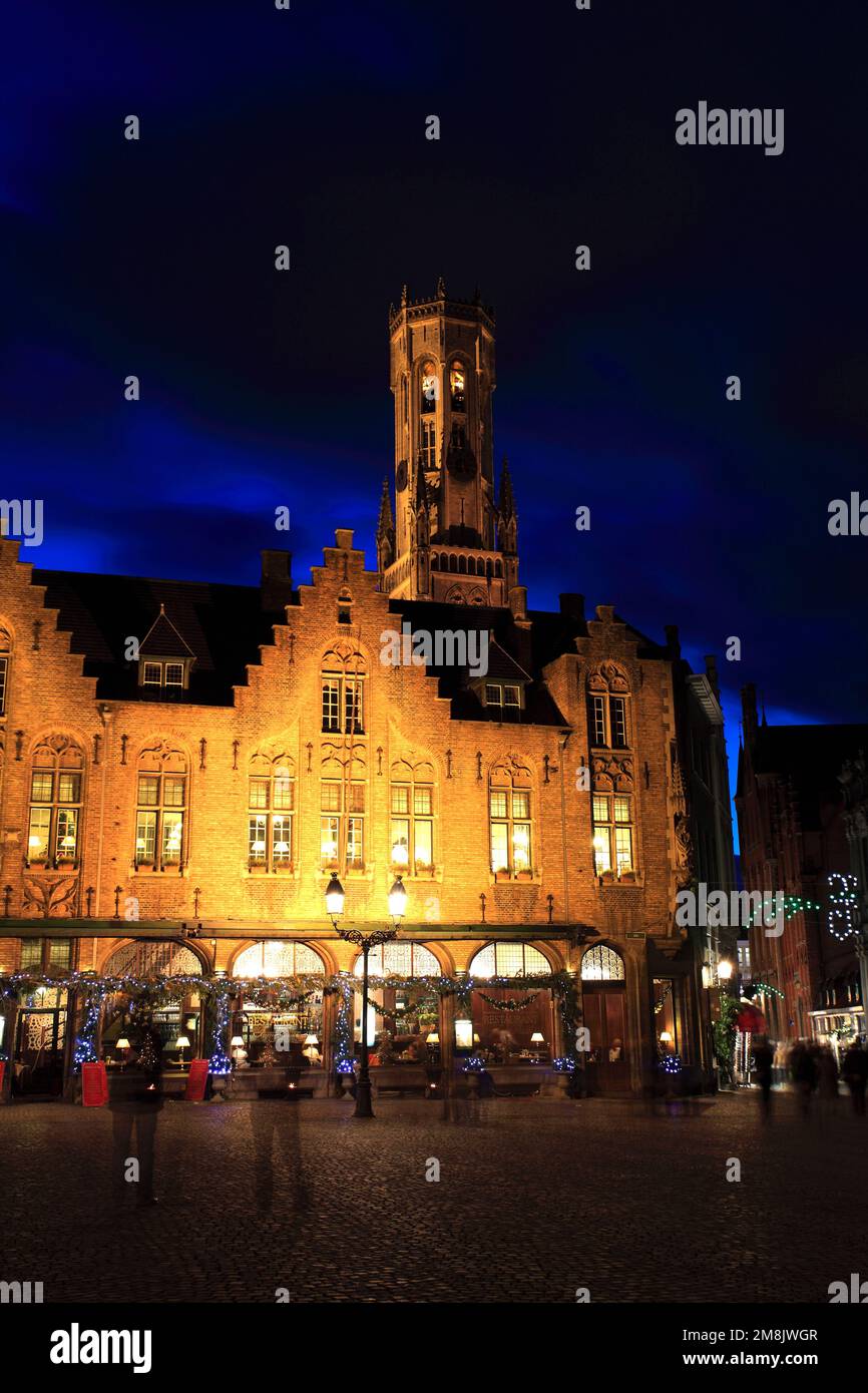 Christmas decorations on buildings around the Burg square and the ...