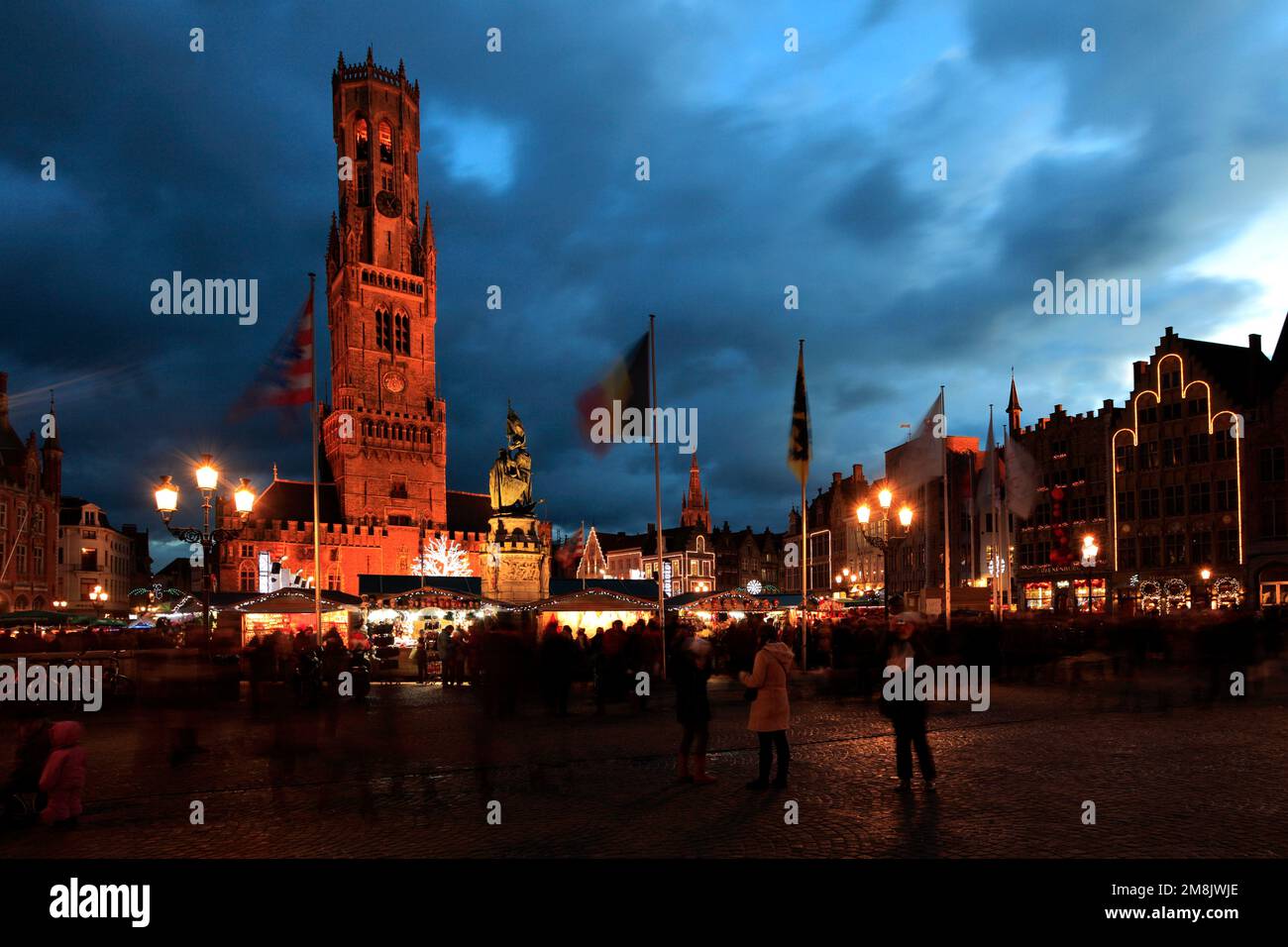 The Belfort tower, ( Belfry ), Bruges City, West Flanders in the ...
