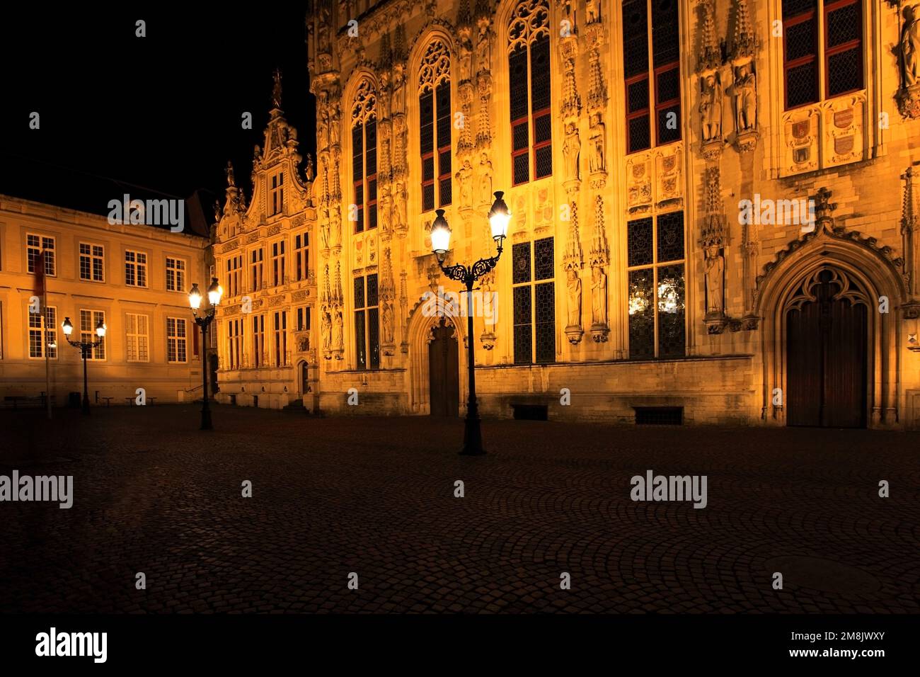 The City Hall exterior, Burg Square, Bruges City, West Flanders ...