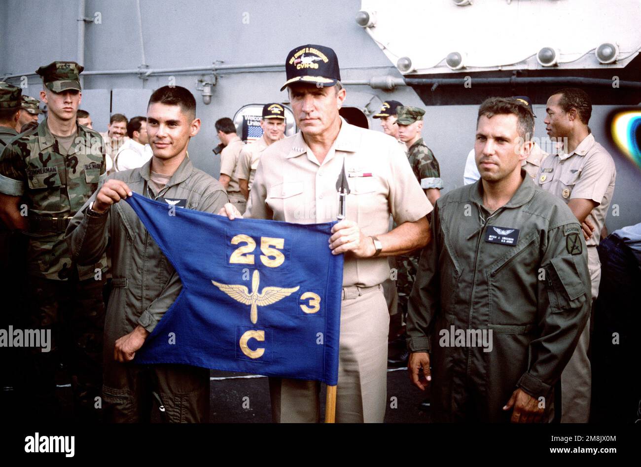 Adm. Paul Miller, commander in chief, US Atlantic Fleet, pose with ...
