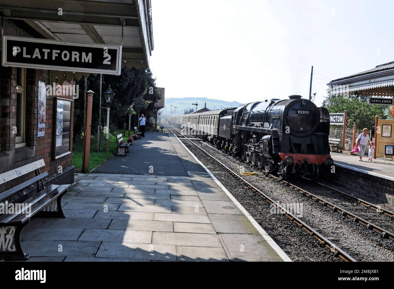 The British Railways built 92203 Black Prince 9F class locomotive pulls ...
